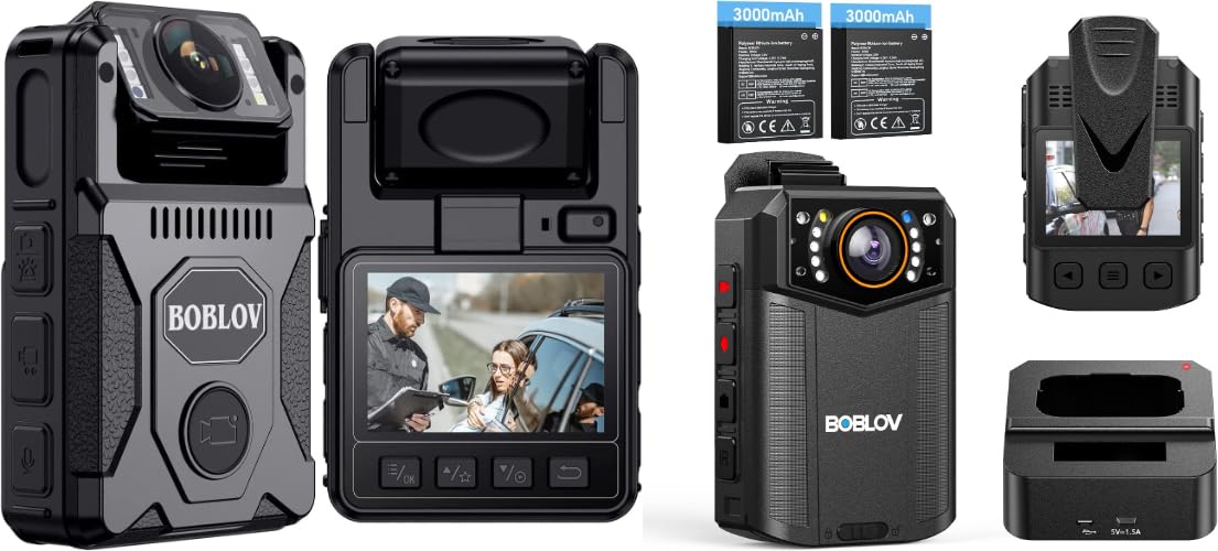Amazon.com: BOBLOV M7 256G 1080P HD Body Camera with 180 Rotatable Lens ...