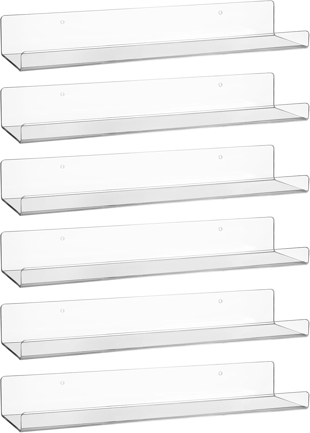 Amazon.com: AMEITECH Acrylic Floating Shelves for Wall 6 Pack, 15 ...