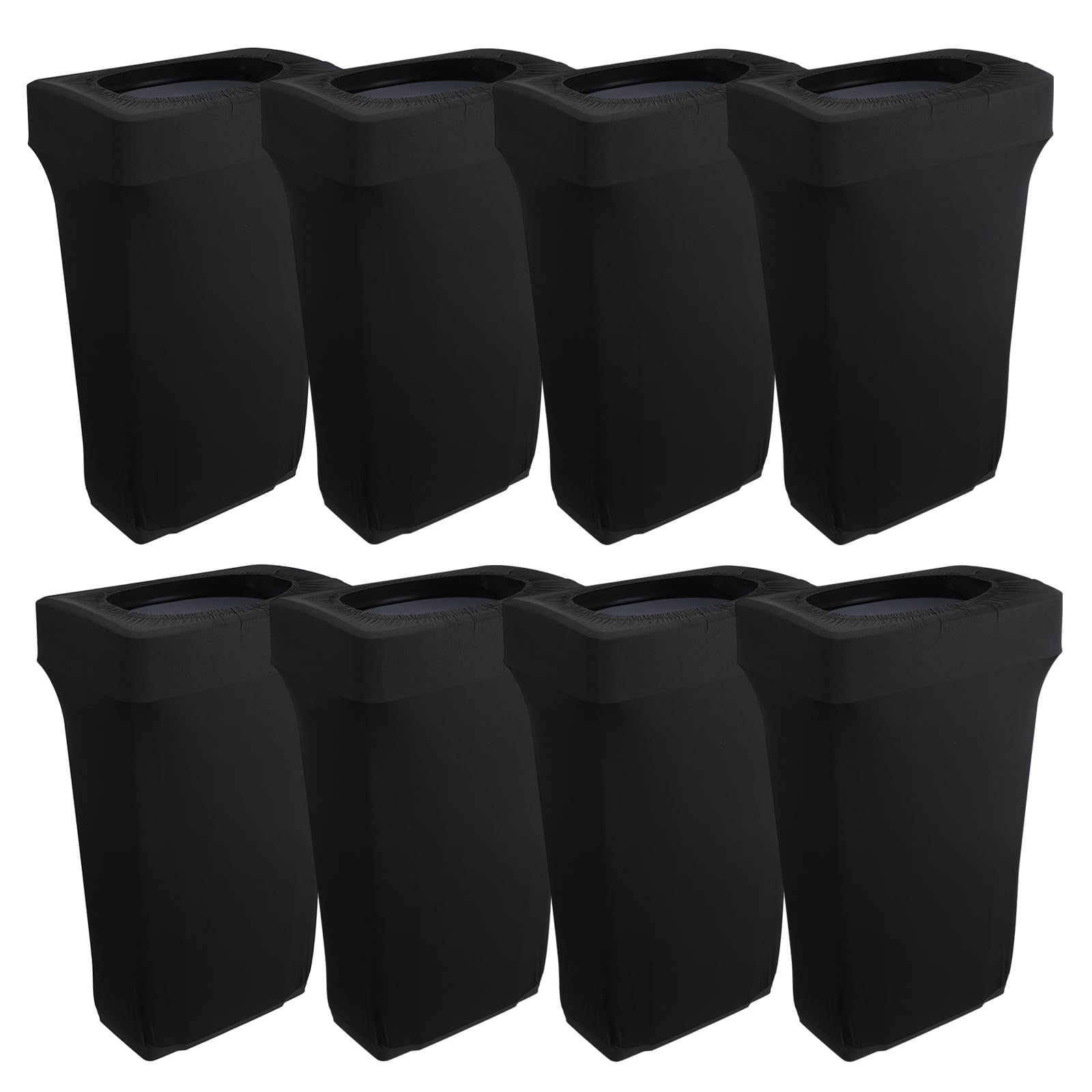 Amazon.com: JUXYES Pack of 8 Outdoor Stretch Trash Can Covers, Black ...