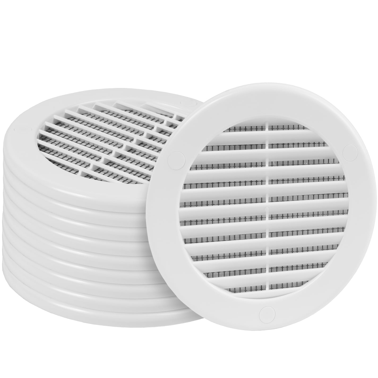 HVAC OV 10pack 4" Inch (Grille Dimensions) White Plastic Round Vent ...