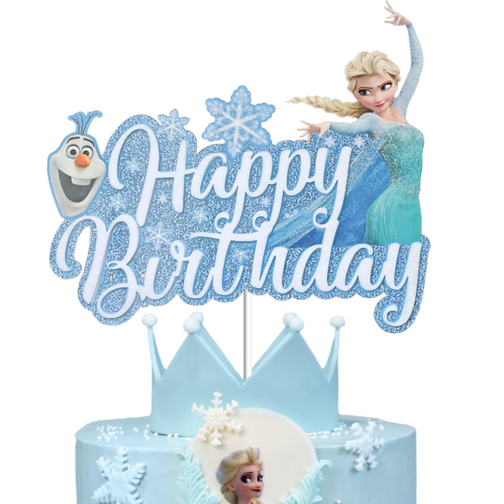 Amazon.com: Ice Princess Cake Topper,Princess happy birthday cake ...