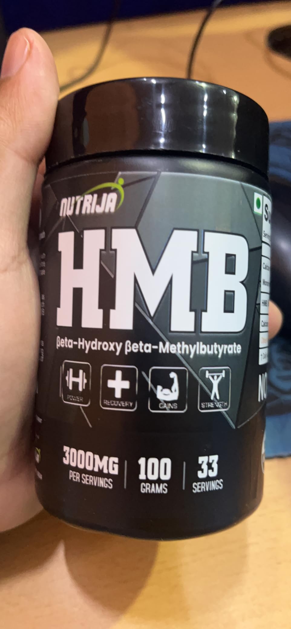 NutriJa HMB Powder (Beta-Hydroxy Beta-Methylbutyrate) 100 Grams - Pure ...