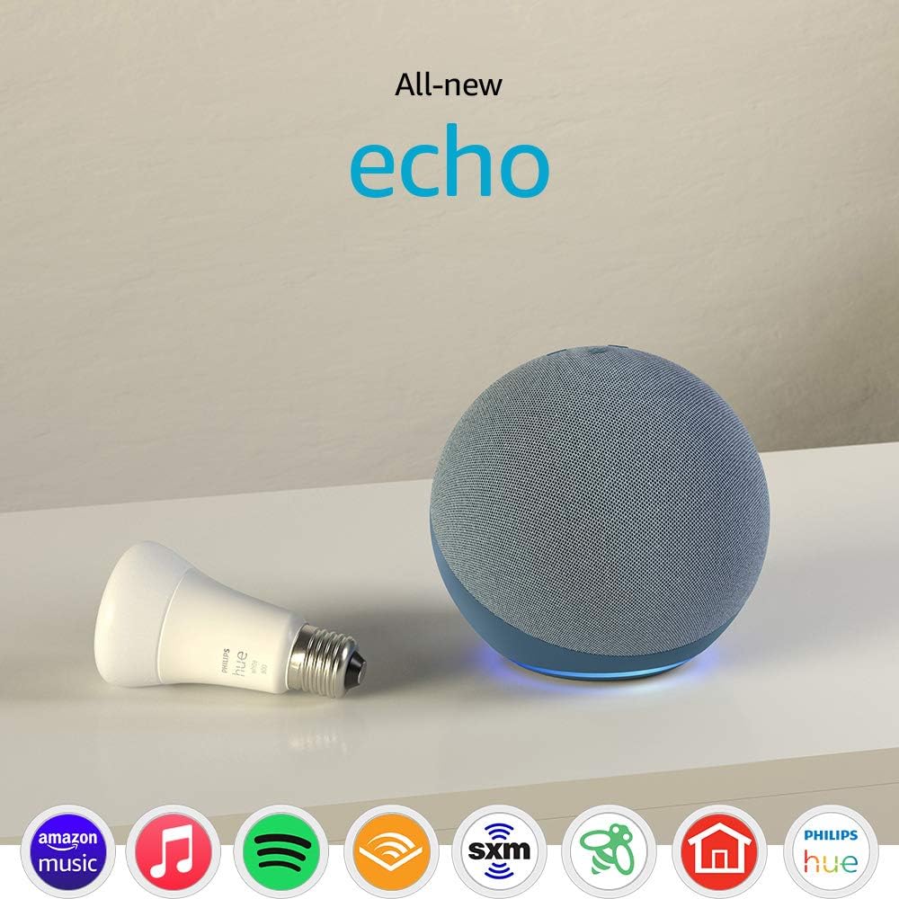 Amazon.com: Echo (4th Gen) with Philips Hue Bulb | Twilight Blue ...