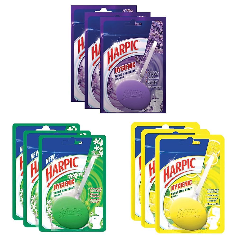 Harpic Pack of 9 (Pack of 3 X 3, 26g Each) Citrus, Lavender and Jasmine ...