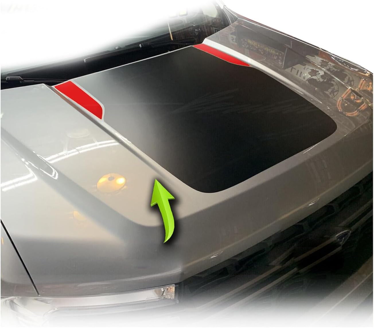 Amazon.com - BENINI DESIGN STUDIO Hood Stripe Blackout Vinyl Racing ...