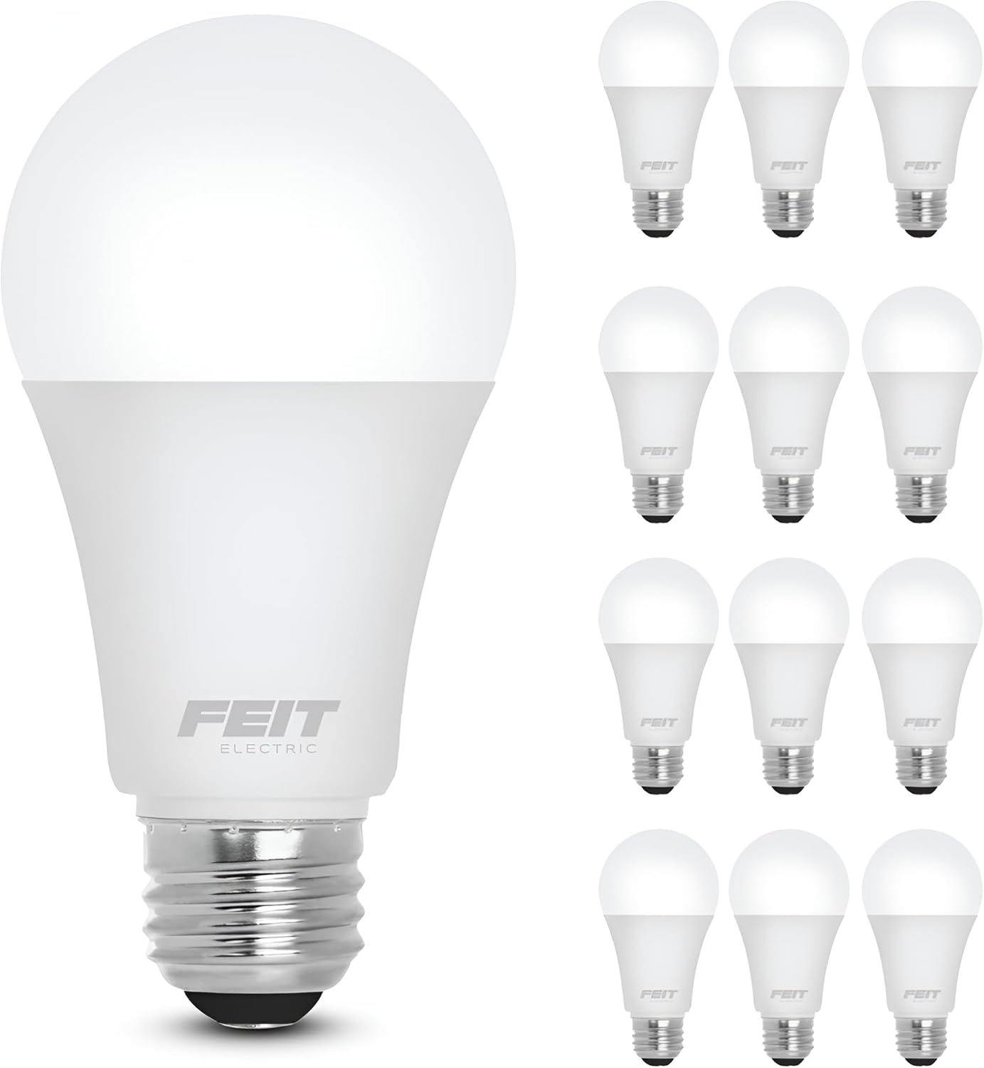 Feit Electric A19 LED Light Bulb, 75W Equivalent, E26 Medium Base, 1100 ...