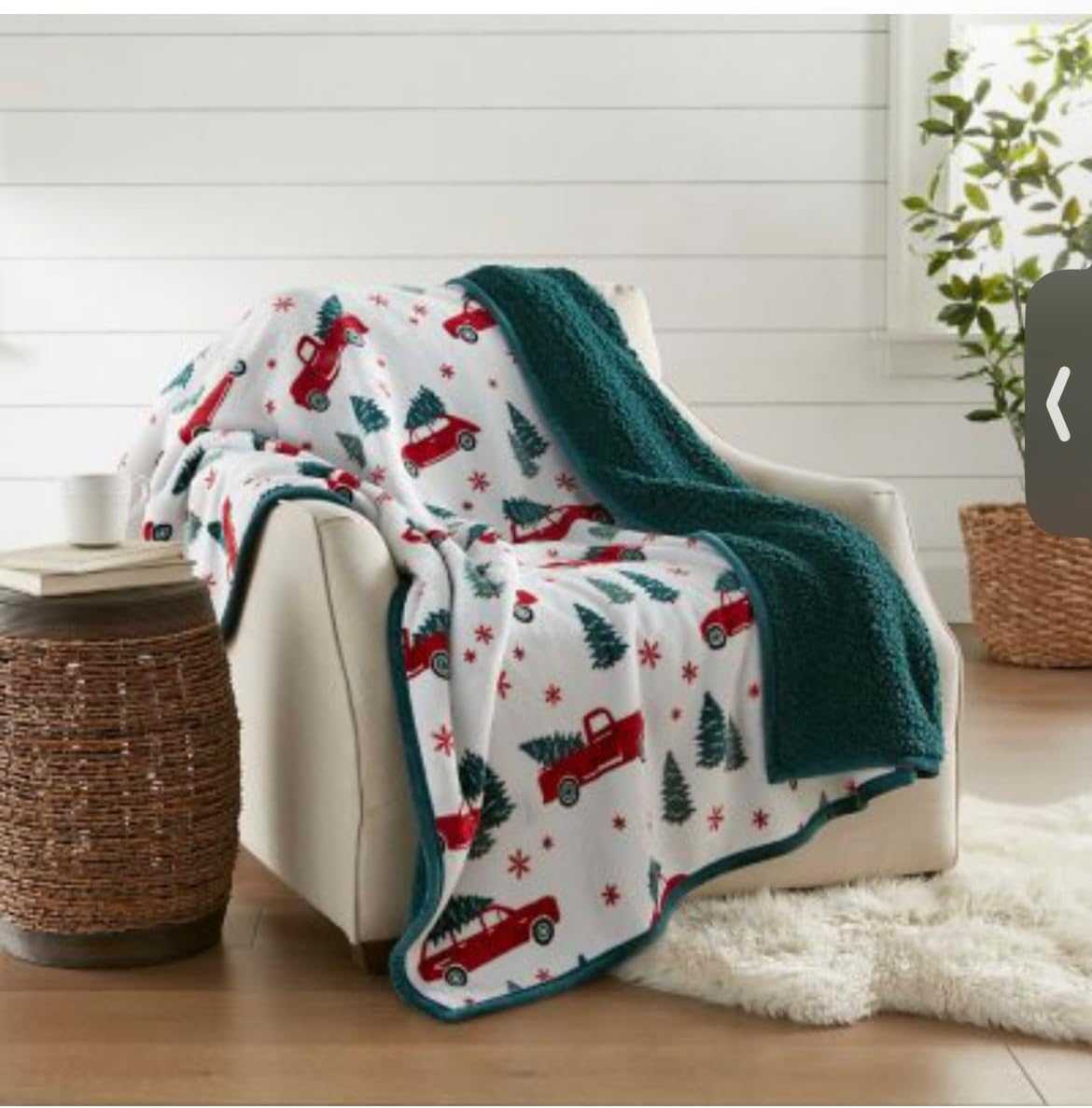 Amazon.com: Member's Mark Plush Sherpa Holiday Throw, 60" x 70 ...