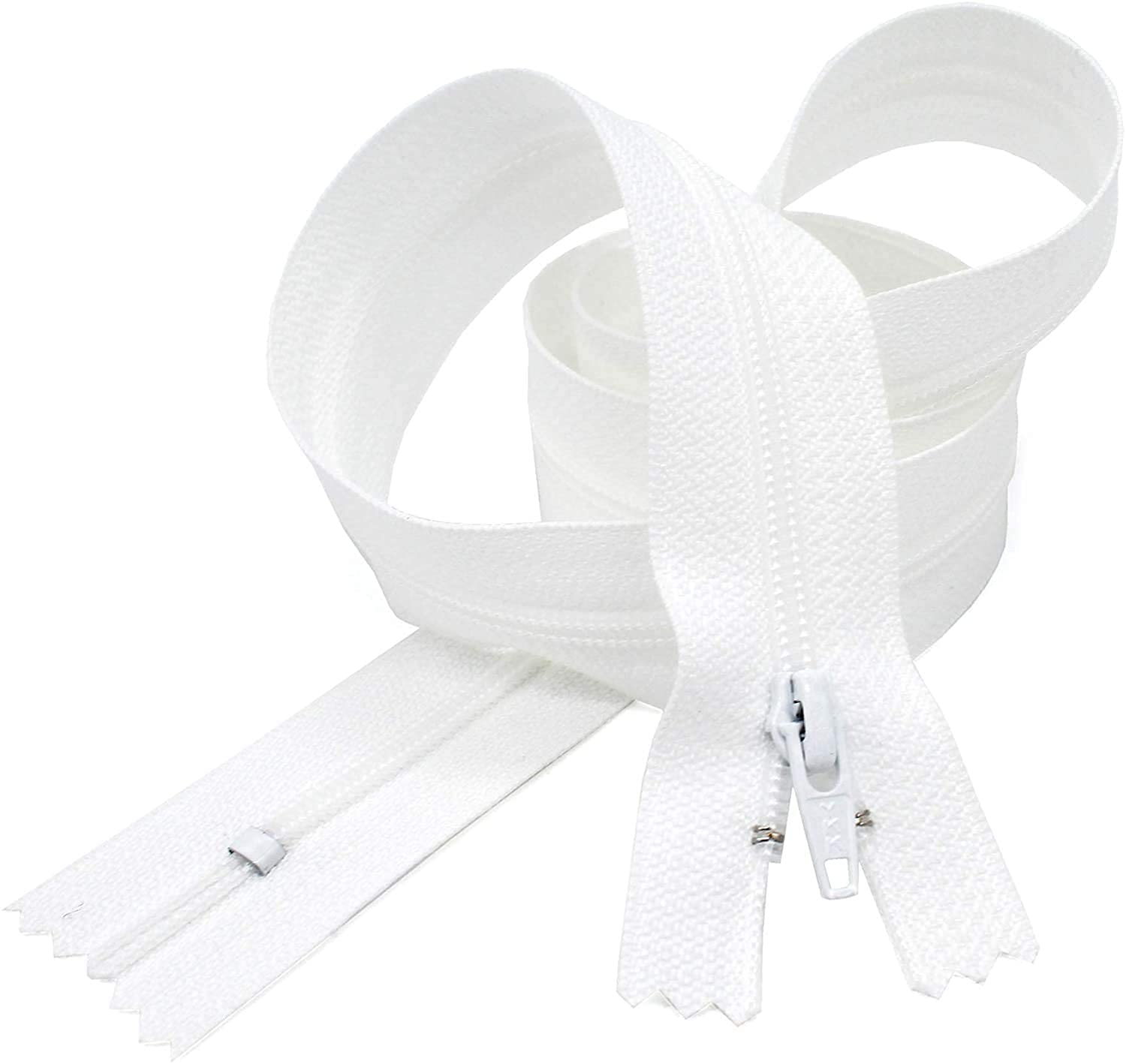 Amazon.com: #4.5 White Closed Bottom Slipcover & Upholstery YKK Zipper ...