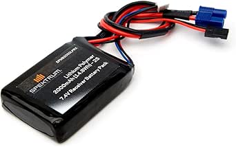 Amazon.com: Spektrum 7.4V 2000mAh 2S LiPo Receiver Battery: Universal ...