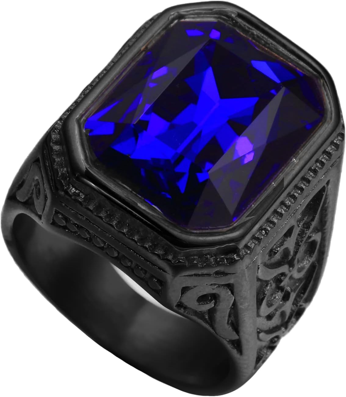 Amazon.co.jp: [PAURO] Men's Stainless Steel Crystal Stone Ring Promise ...