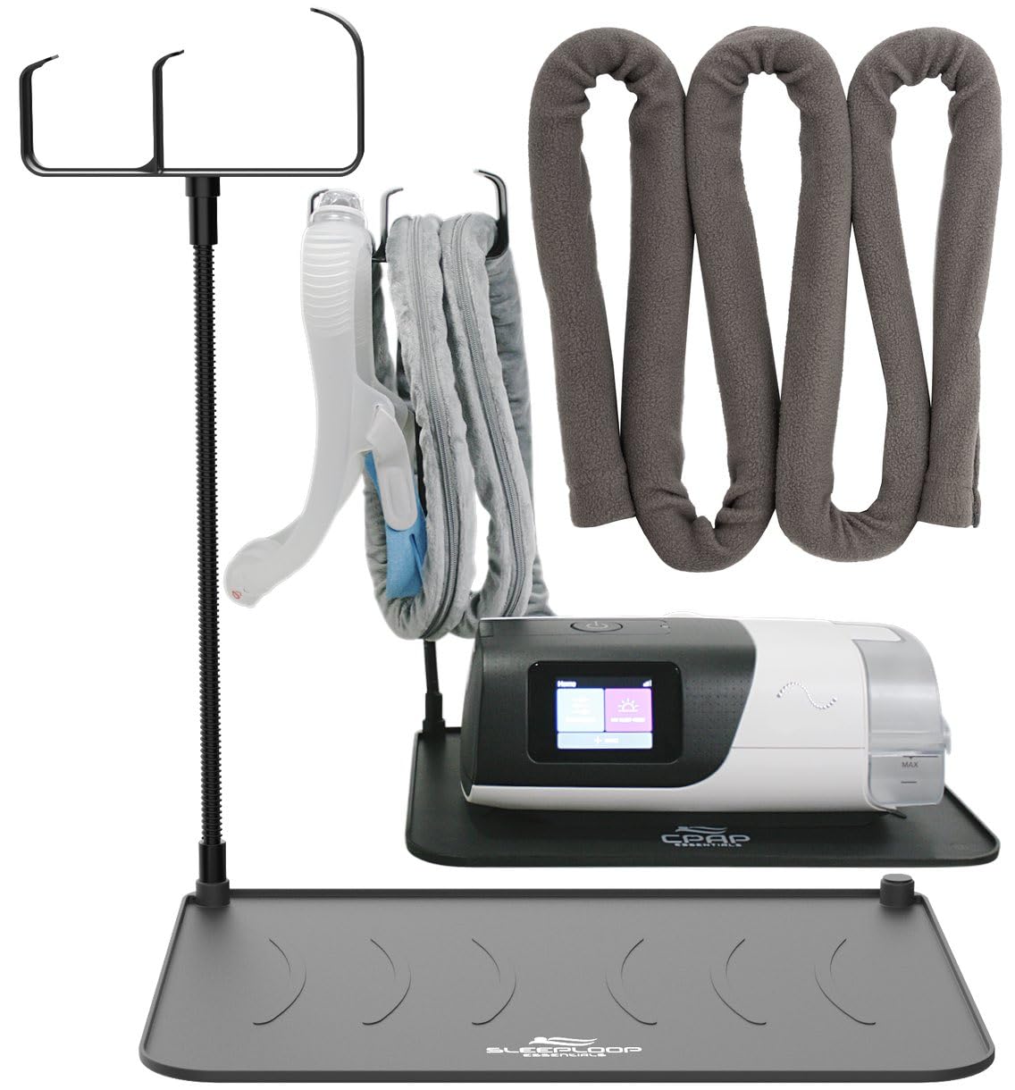 Amazon.com: Mask and Tube Hanger Mat for CPAP + 6ft Hose Cover Zipper ...