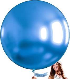 Amazon.com: PartyWoo Metallic Blue Balloons 4 pcs 36 Inch Extra Large Big Jumbo Giant Chrome ...