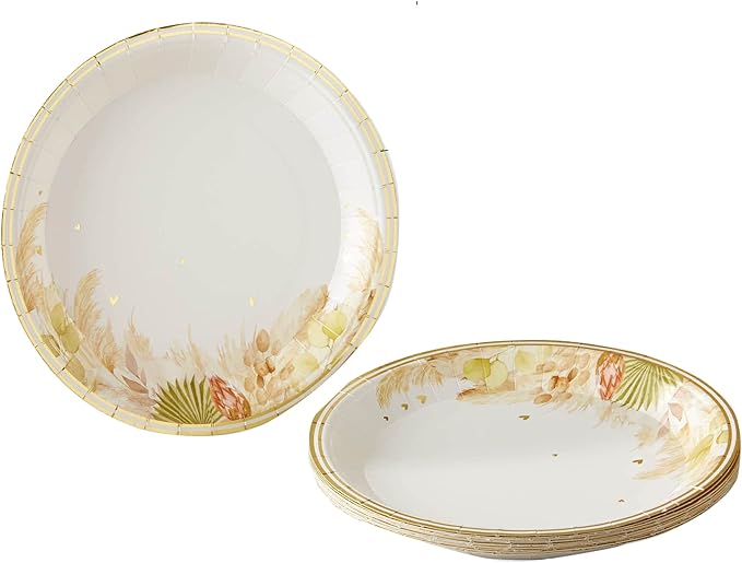 Amazon.com: Kate Aspen Rustic Boho 9 in. Premium Paper Plates (350 GSM ...