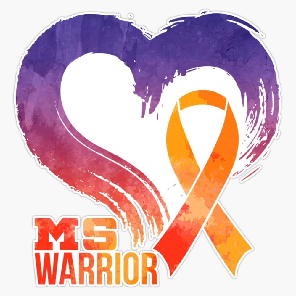 Amazon.com: Ms Warrior Heart Multiple Sclerosis Awareness Month Sticker ...