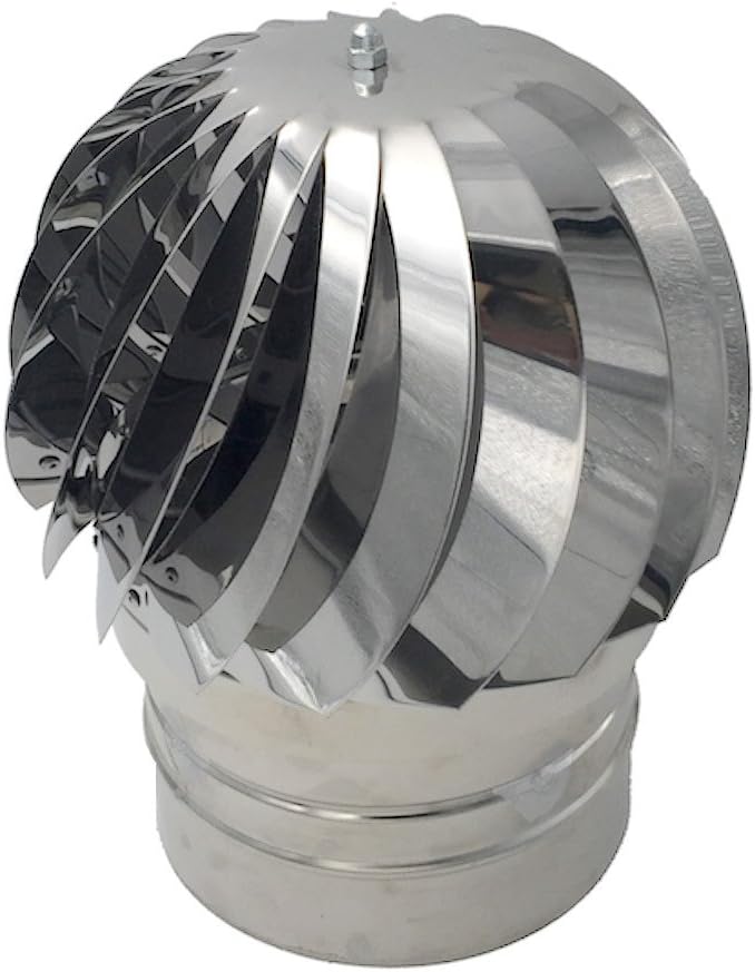 Chimney Spinner Cowl Stainless Steel, Rotating Cap, Top, Hat, 4''/100mm ...
