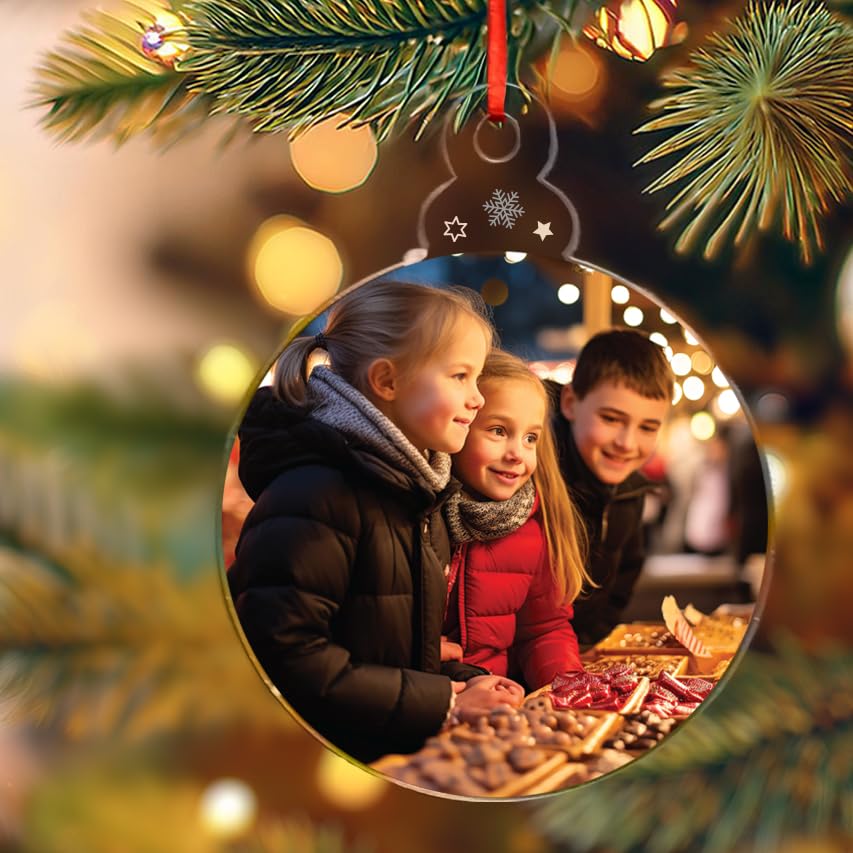 Personalised Christmas Baubles 2024 Photo Decorations Custom Christmas ...