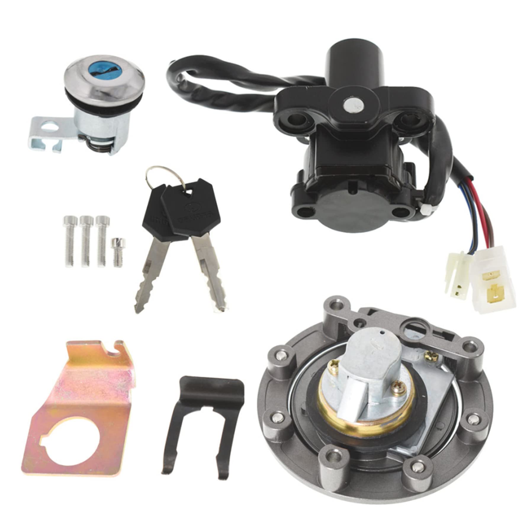 Amazon.com: GXYWADY Motorcycle Ignition Switch Gas Cap Key Lock Set ...
