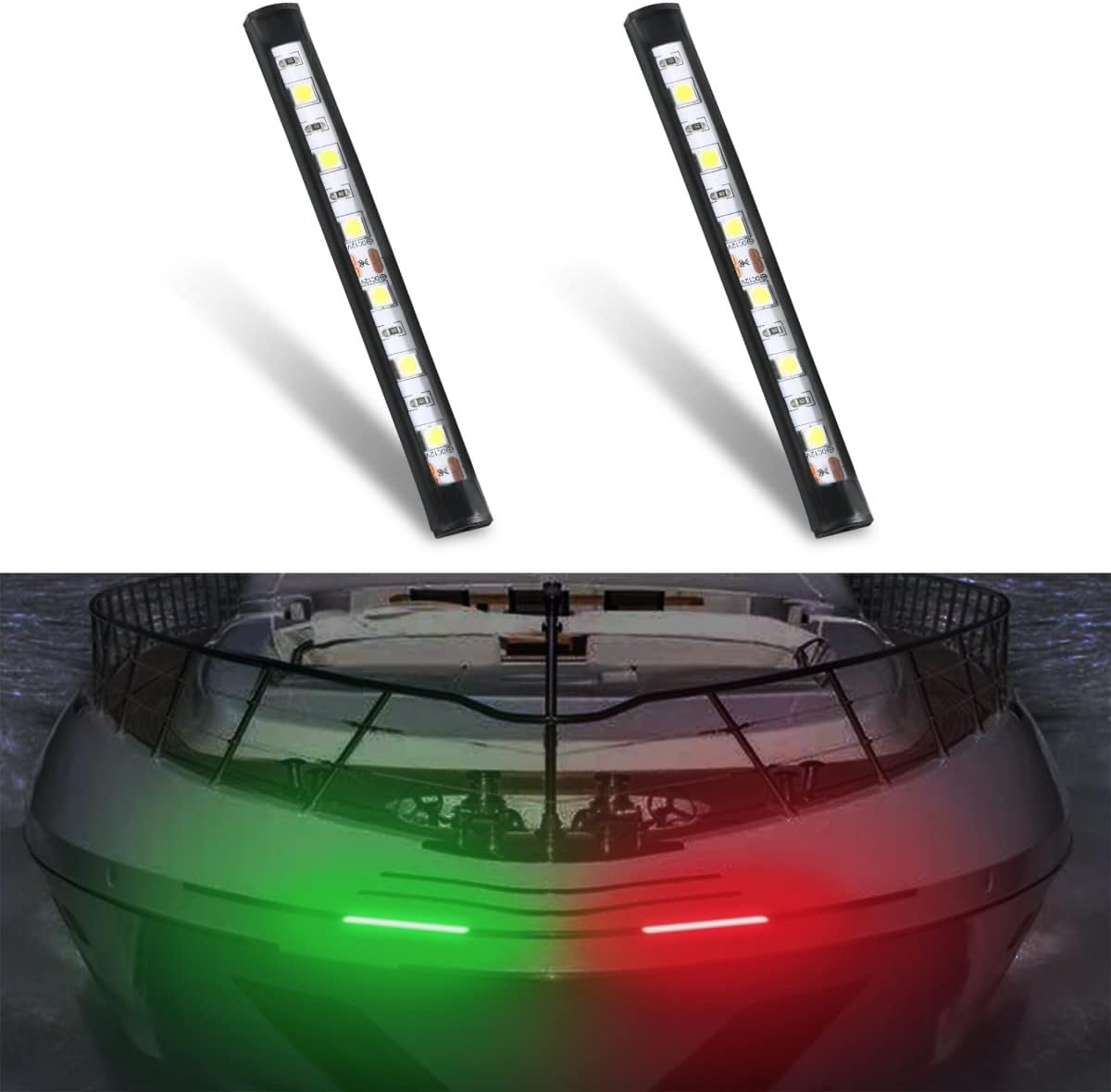 Amazon.com: Interwebz Boat Bow Navigation LED Lighting Kit - Red and ...