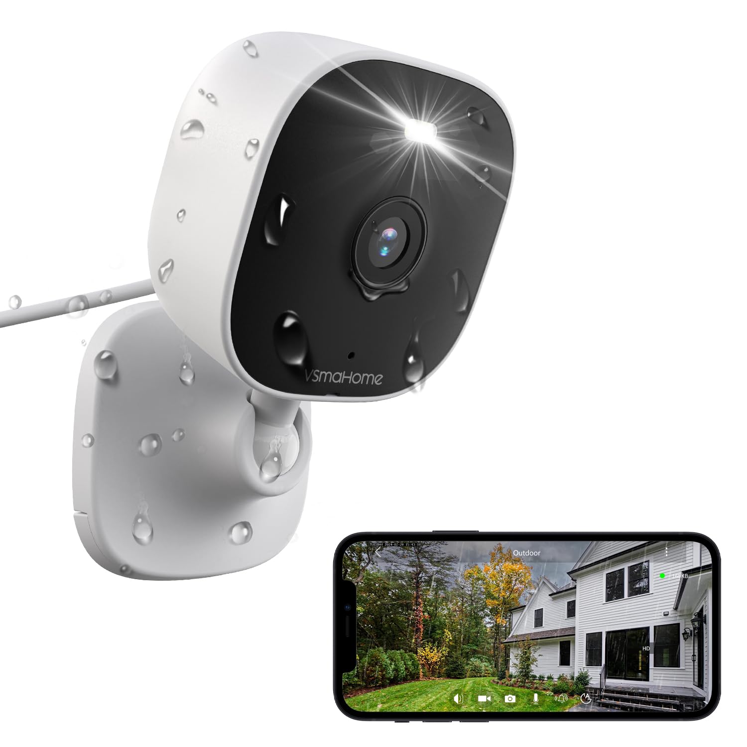 Amazon.com : VSMAHOME Security Camera Outdoor, 2K WiFi Camera with 8X ...