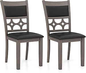 Amazon.com - Giantex Wooden Dining Chairs Set of 2, Farmhouse Armless Kitchen Chairs w/Padded ...