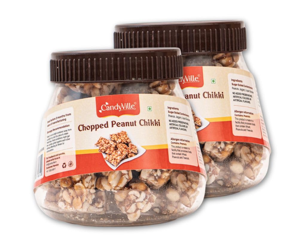 CandyVille Chopped Peanut Chikki (500g - Pack of 2 x 250g) | Chikki ...