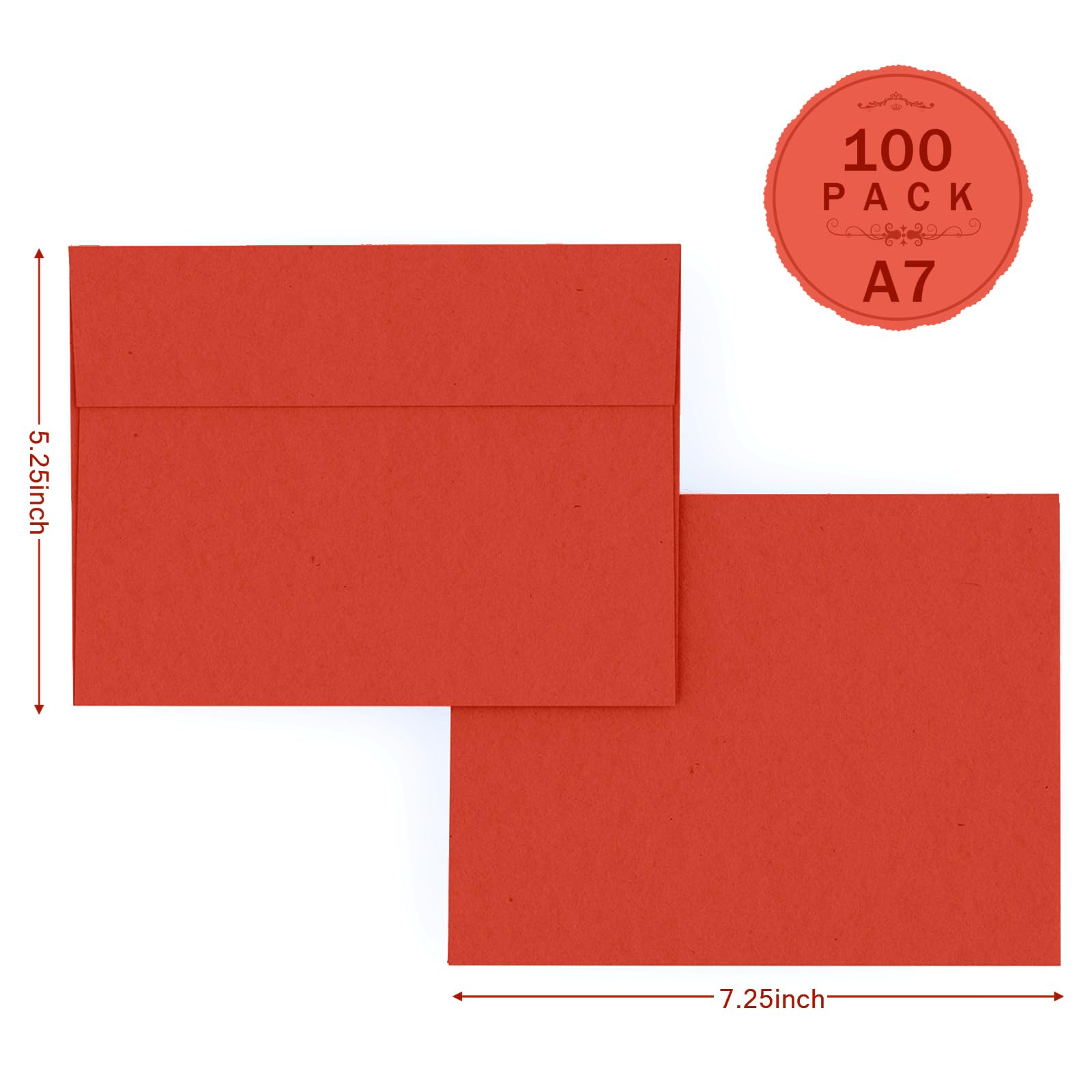 Snapklik.com : Red 5x7 Envelopes 100 Pack, A7 Self Seal Printable ...