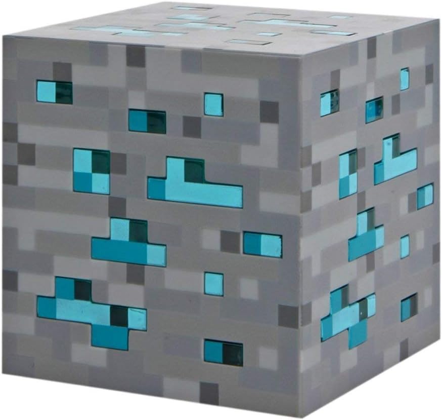 ThinkGeek Minecraft Light-Up Blue Stone Diamond Ore - Sure to Keep ...
