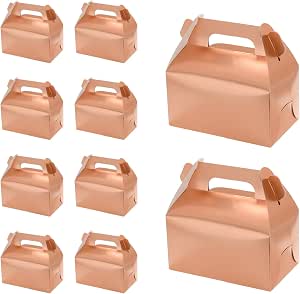 Amazon.com: uxcell 10 Pack Rose Gold Party Gable Treat Boxes, Candy ...