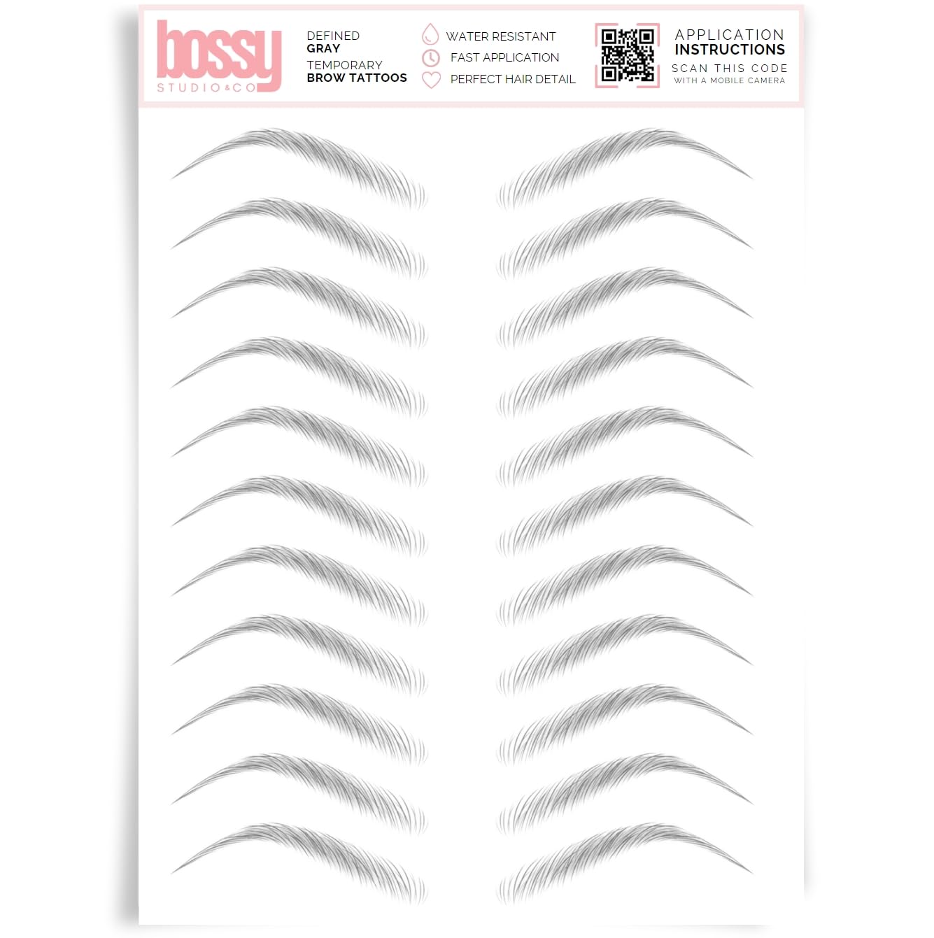 Amazon.com : Brows by Bossy Studio & Co Temporary Eyebrow Tattoos ...