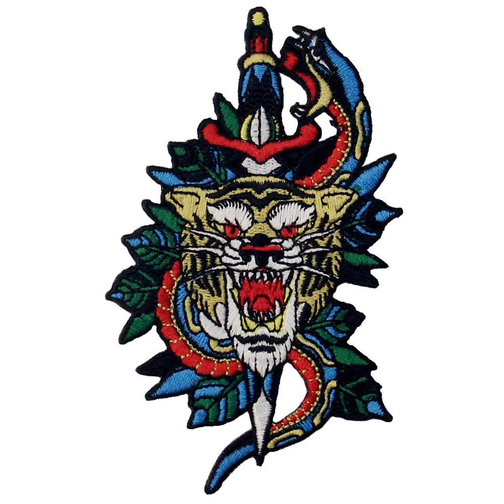 Amazon.com: Snake Tiger and Dagger Patch Embroidered Applique Badge ...