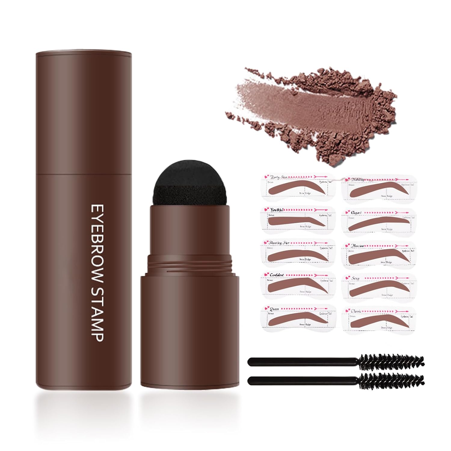 Amazon.com : Eyebrow Stamp Stencil Kit - Eyebrow Powder for Beginners ...