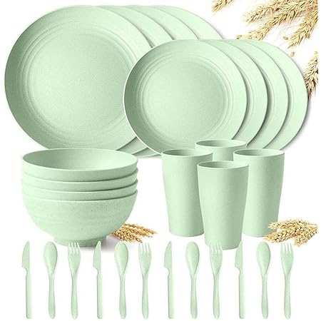 Buy Gluman 32 Pieces Round Dinner Set | Shiny & Glossy Finish | 100% ...