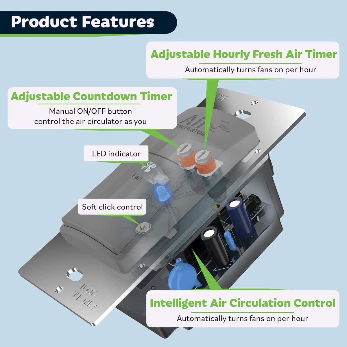 Snapklik.com : Air Circulator Timer Switch, Neutral Wire Required ...