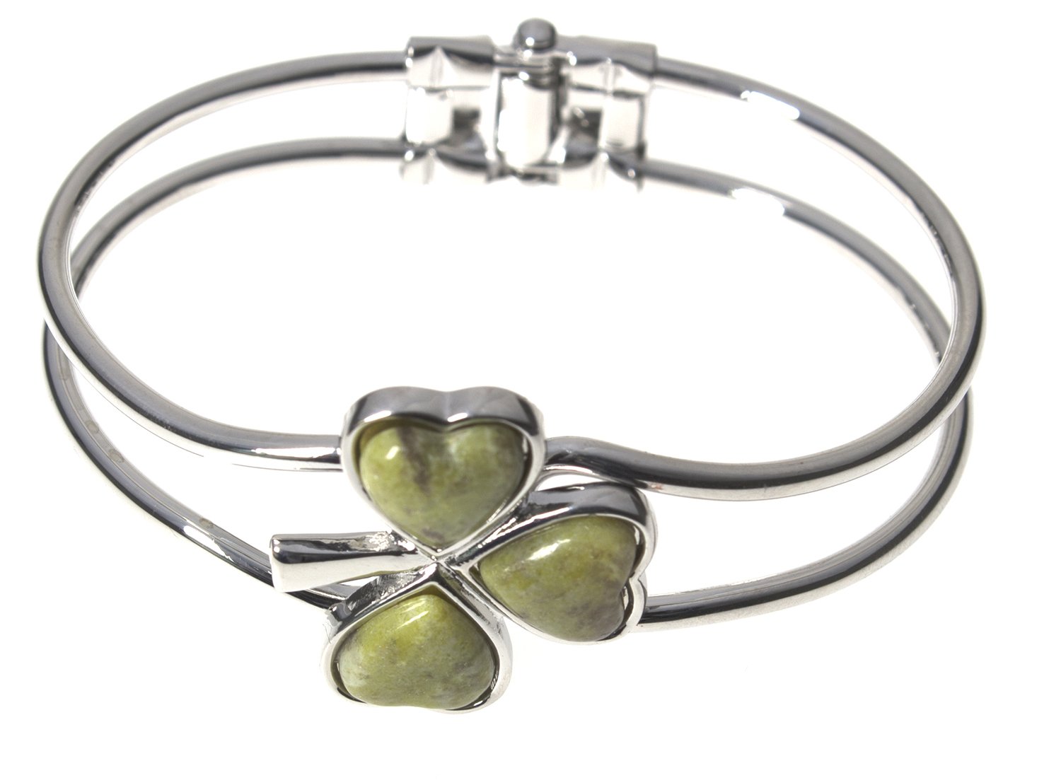 Amazon.com: Irish Shamrock Bangle with Connemara Marble by Solvar ...