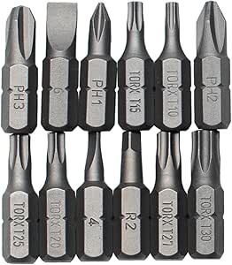 Replacement Bit Set | Automotive Ratcheting | 12 Single-ended bits ...