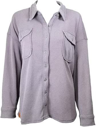 Simply Southern Women's Waffle Shacket, Ash at Amazon Women’s Clothing ...