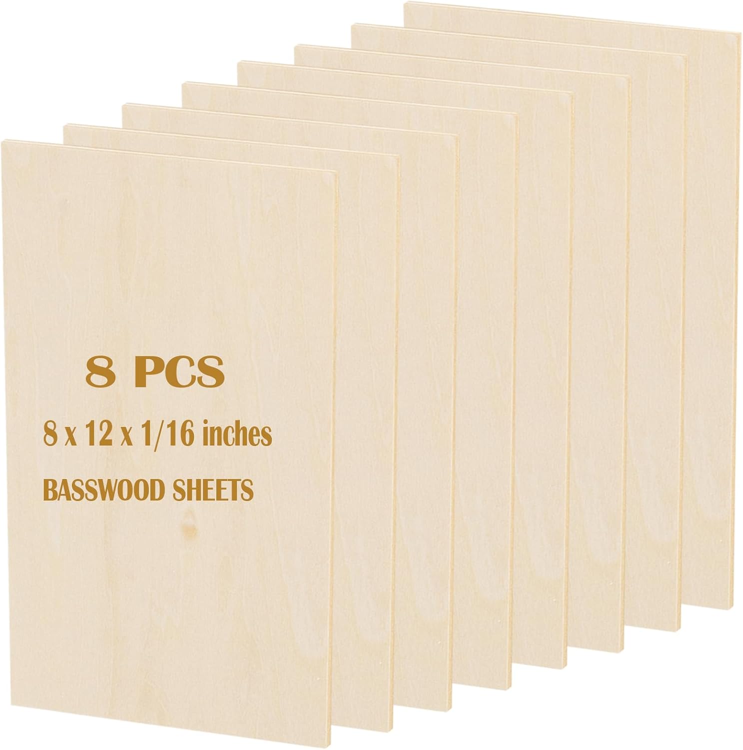 Amazon.com: 8 Pack Basswood Sheets for Crafts - 8 x 12 x 1/16 Inch - 1 ...