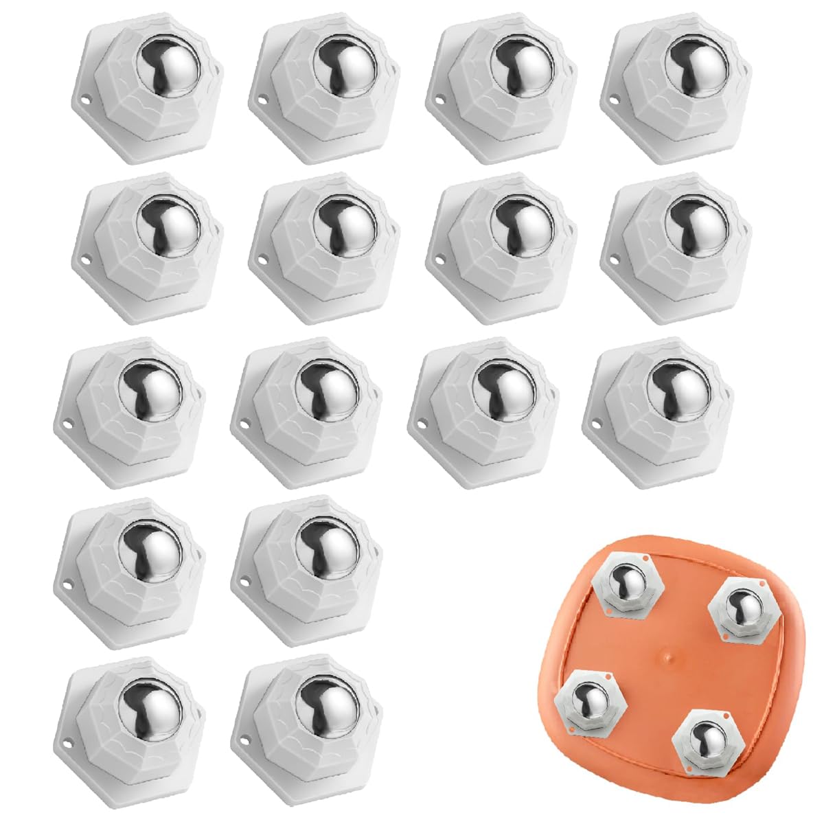 Buy TERRIFI Mini Caster Wheels for Small Appliances, 360° Rotation Self ...