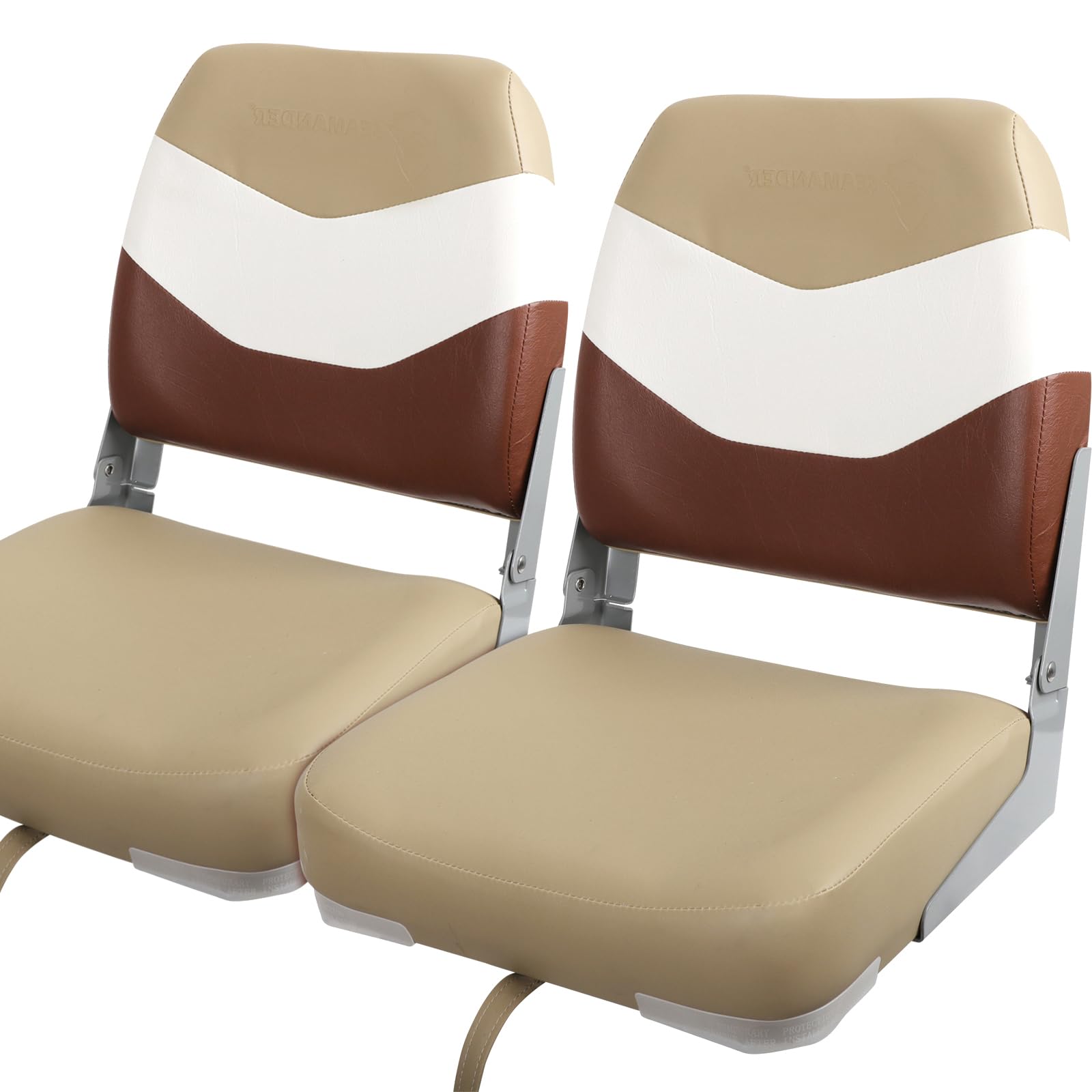 Snapklik.com : Seamander Low/High Back Boat Seat,Folding Fishing Tan ...
