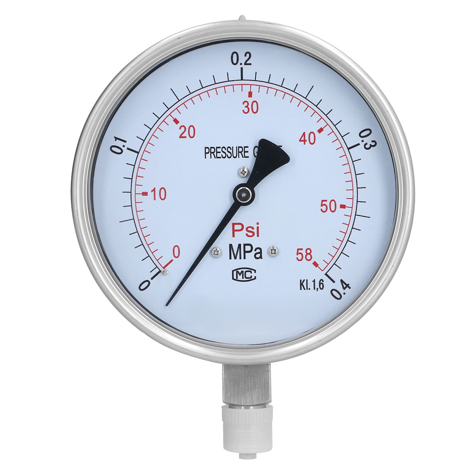 Buy TENTI Pressure Gauge Radial Y‑150BF 0‑0.4MPa Radial Pressure Gauge ...