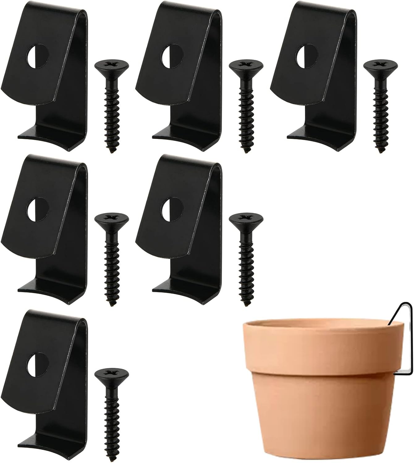 Amazon.com: Cosmos Pack of 6 Flower Pot Clips Terracotta Pots Hangers ...