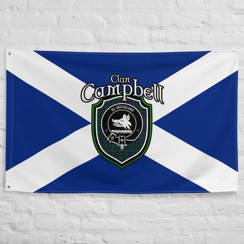 Amazon.com: Generic Clan Campbell Scottish Family Crest Flag, Scotland ...