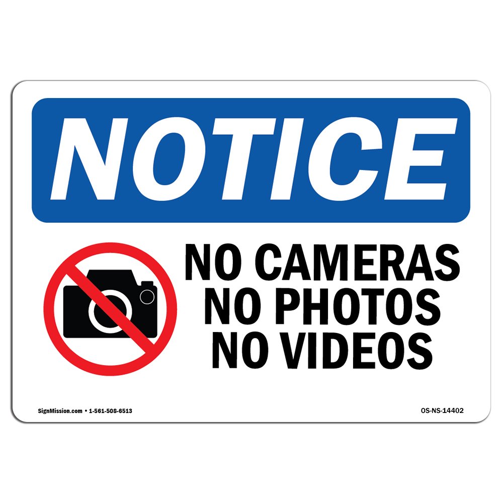 Osha Notice Signs No Cameras No Photos No Videos Sign | Desertcart Kenya