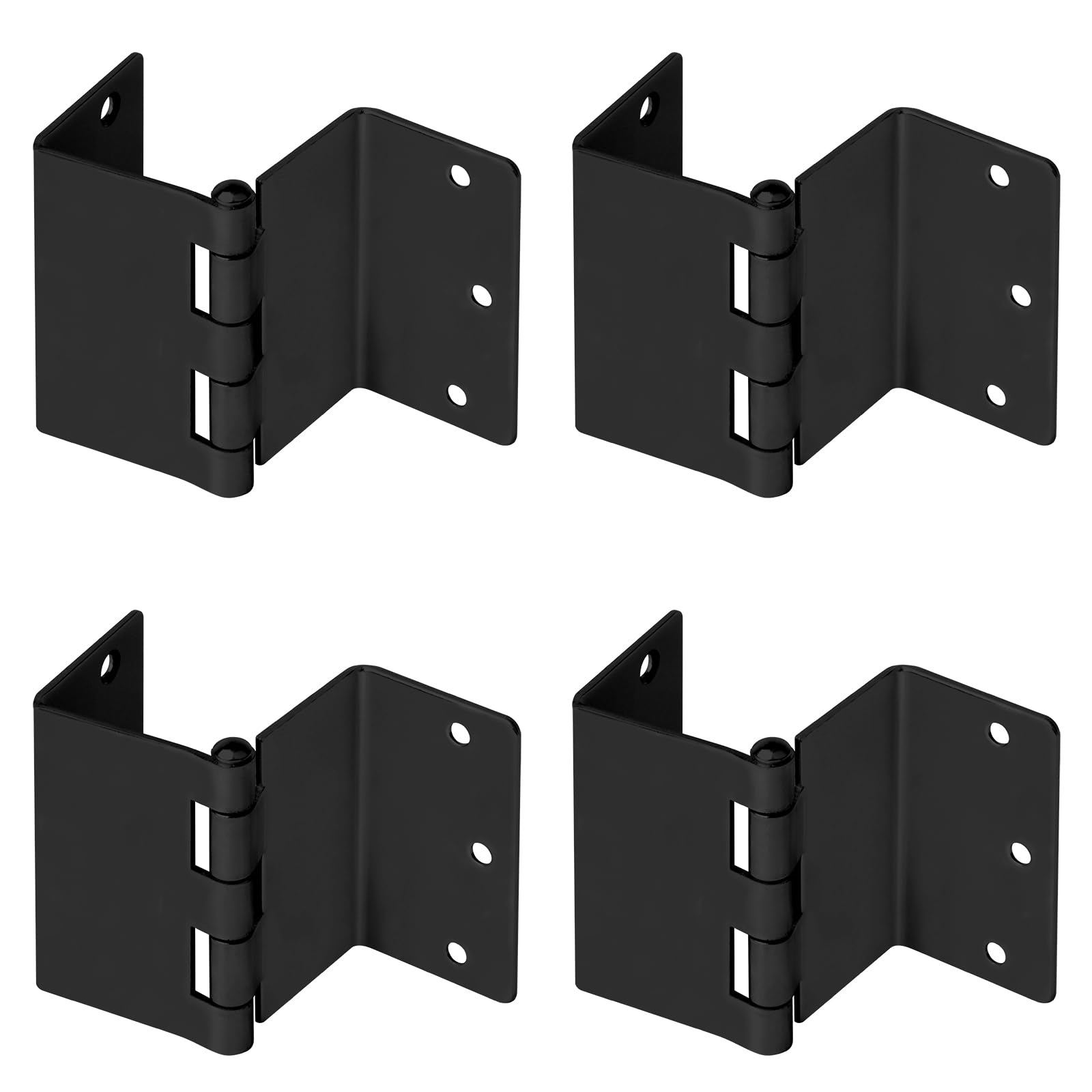 4 Pcs Black Offset Door Hinges,3.5 Inches Expandable Hinges Rounded ...