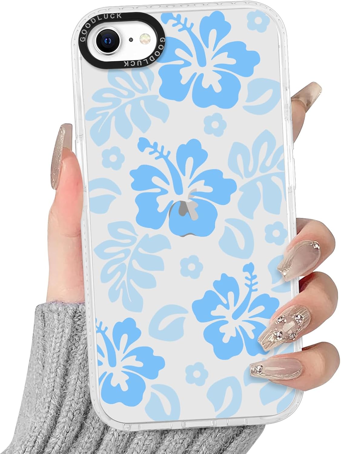 Amazon.com: RUMDEY Clear Hibiscus Flower Case for iPhone 7/8 / SE 2020 / SE 2022 4.7", Cute ...