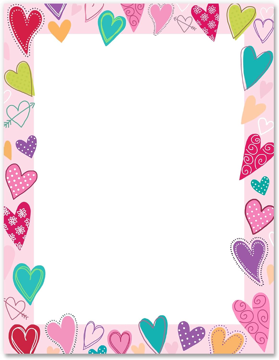 Amazon.com : AnyDesign 60Pcs Valentine Stationery Paper Love Heart ...