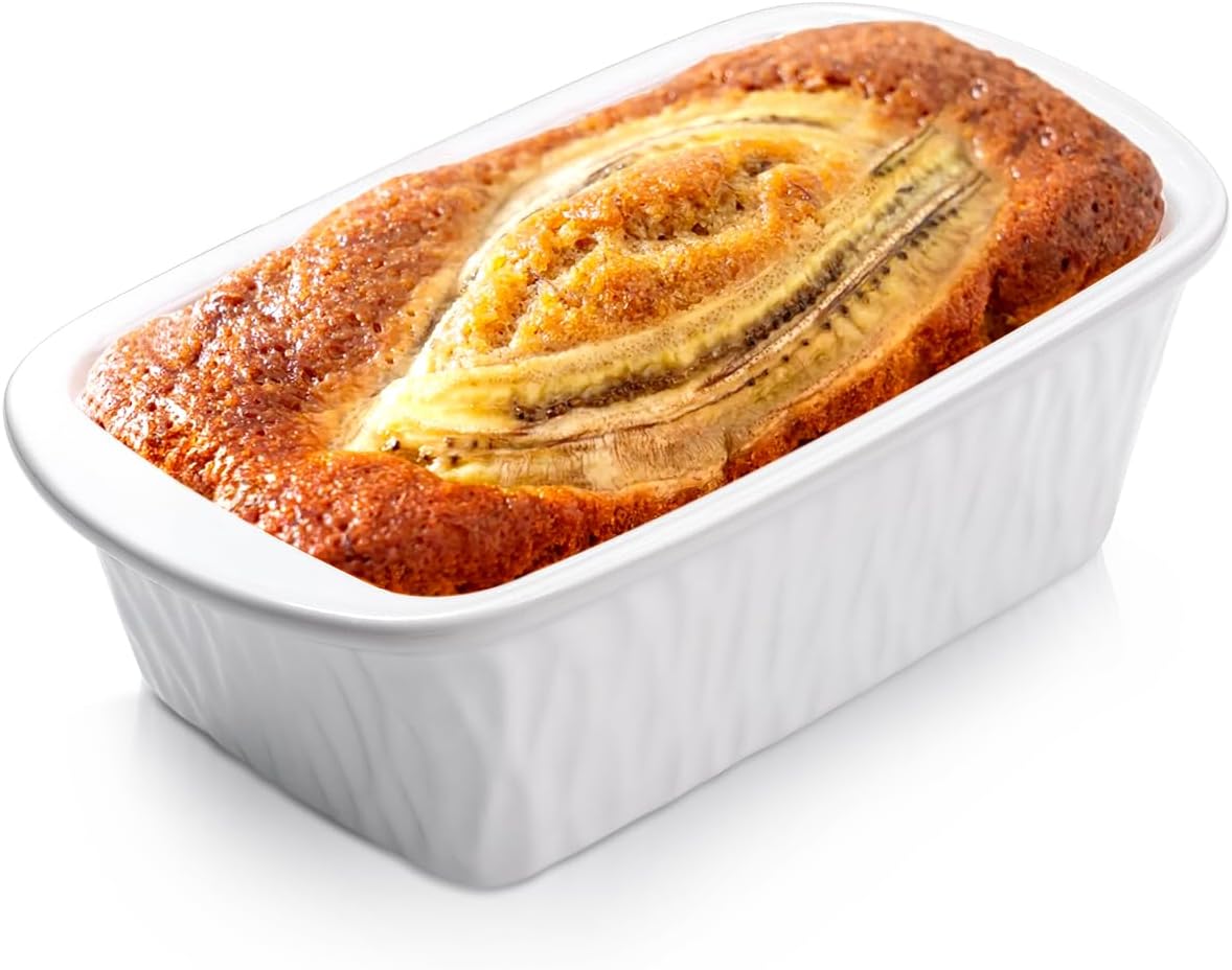 Amazon.com: NUTRIUPS 9 x 6 Inch Rectangular Ceramic Loaf Pan for Baking ...