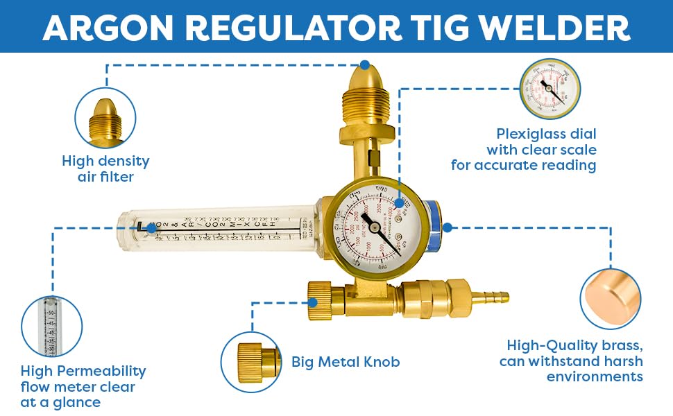 Snapklik.com : Argon Regulator TIG Welder MIG Welding CO2 Flowmeter 10 ...