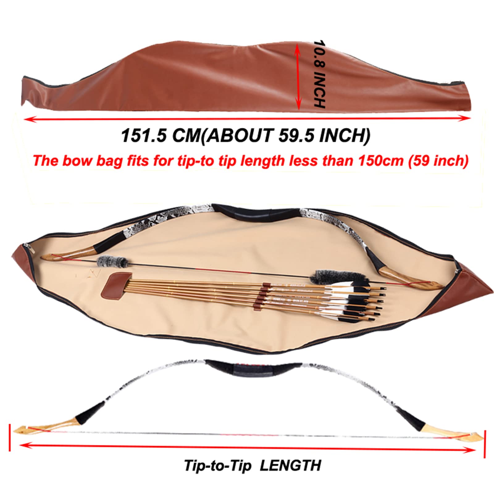 Snapklik.com : Archery Longbow Case 60 Inch - Traditional Long Bow ...