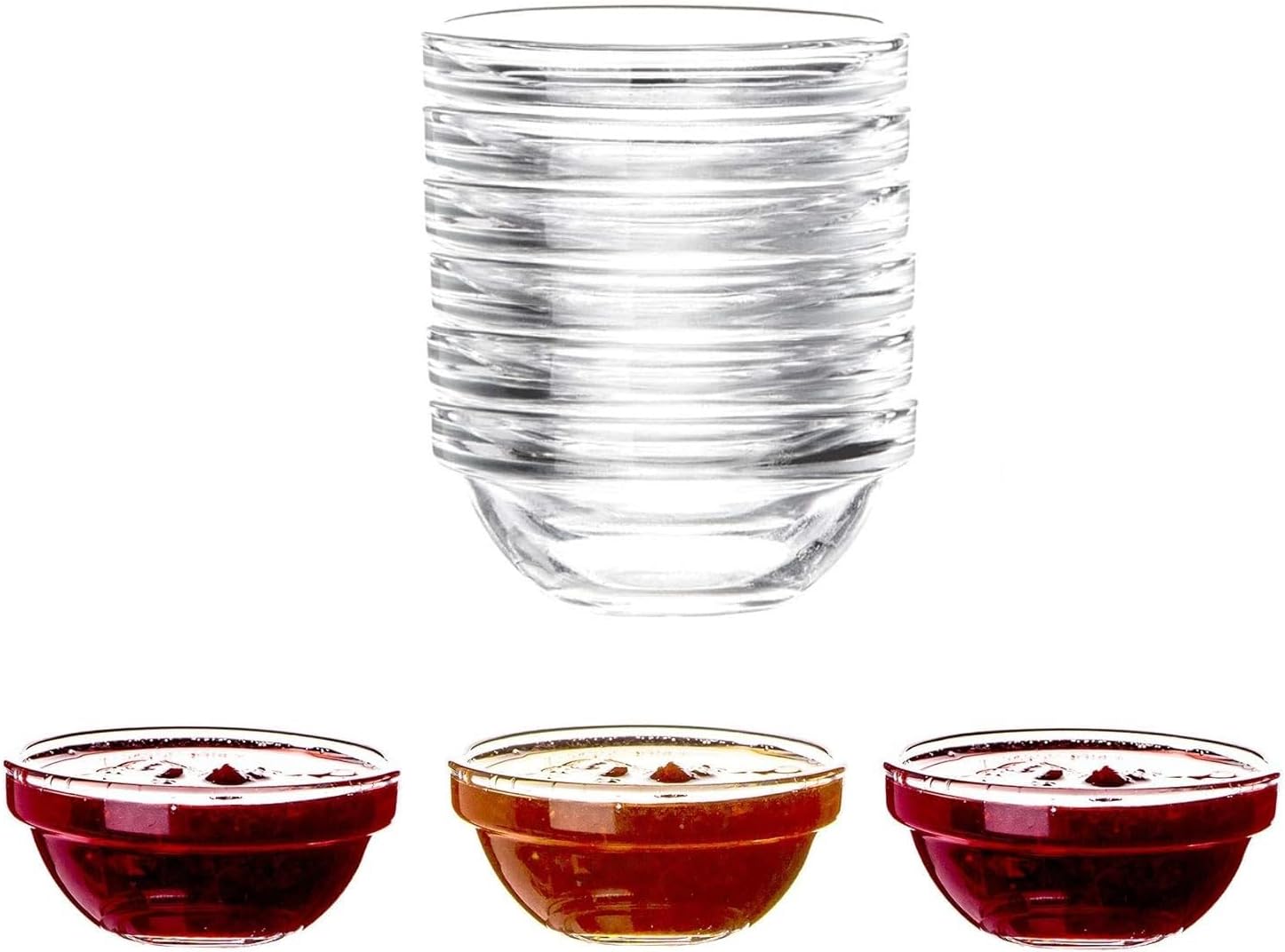 Amazon.com: VeniVidiElite Mini Glass Bowls Set of 6 Small Dipping Bowls ...